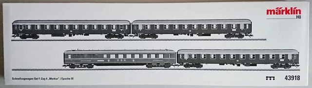 MÄRKLIN 43918: SCHNELLZUGWAGEN-SET als F-Zug 4 "Merkur" der DB EUR 210,00 - PicClick DE
