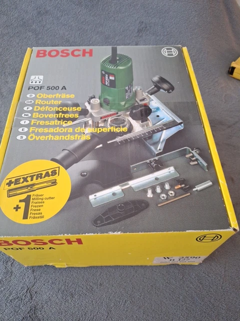 BOSCH POF 500A Corded 1/4" Plunge Router 240V-500W Boxed Used Once £50. ...