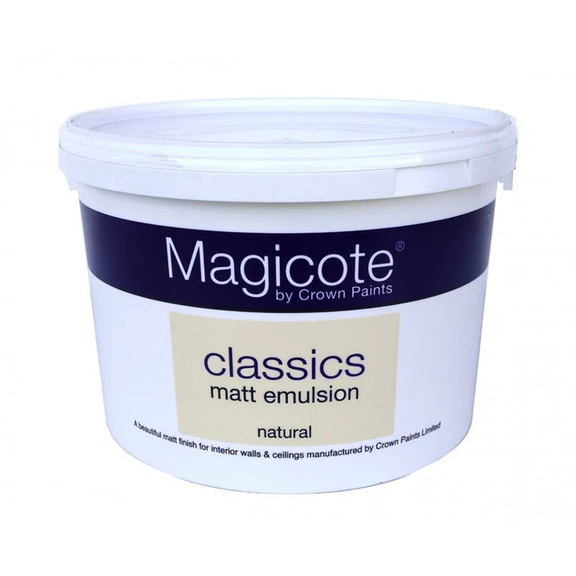 CROWN MAGICOTE EMULSION Paint Wall & Cieling Pure Cream, Stone, Natural ...