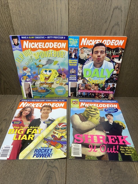 4 EARLY 2000S Nickelodeon Magazine Spongebob Rocket Power Shrek Carson ...