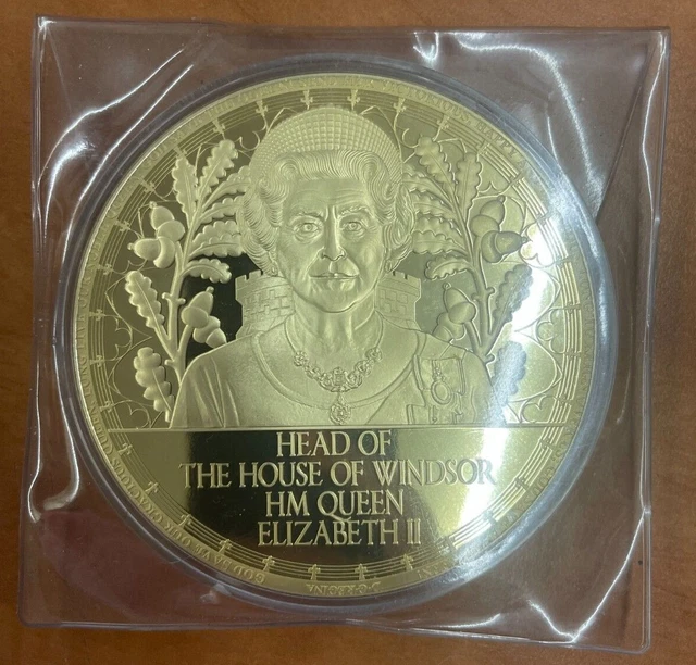 COIN HEAD OF the house of windsor HM queen Elizabeth II celer non ...