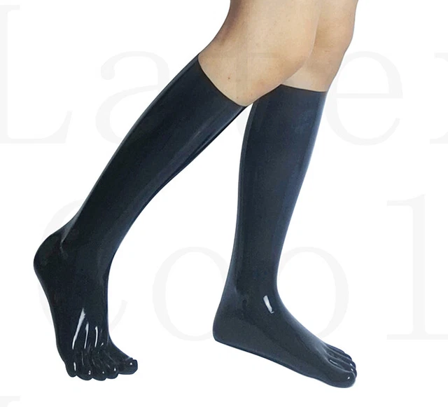 100% LATEX RUBBER Kalb Toe Socks Zehensocken Geformte Socken 0.4MM Size ...
