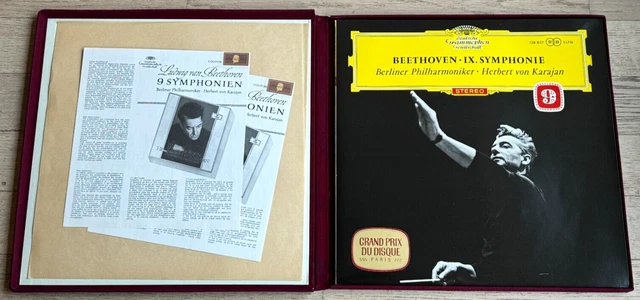 BEETHOVEN SYMPHONY NO.9 HERBERT VON KARAJAN 1962 ED1 DGG RED STEREO 2LP boîte comme neuf EUR 105 ...