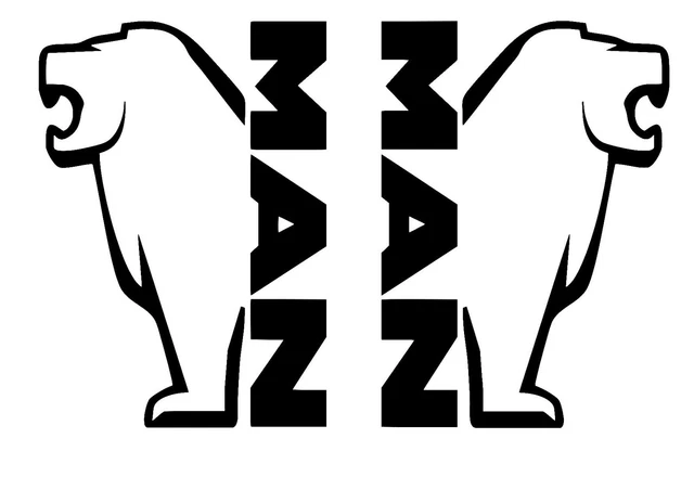 MAN LÖWE 2X Aufkleber Vrachtwagen Truck Man Sticker links und rechts ...