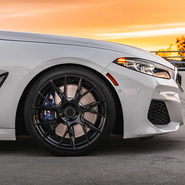 20& BLAQUE DIAMOND BD-F18 Black Concave Forged Wheels Rims Fits BMW E46 ...