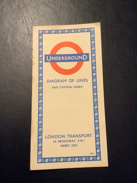 1966 LONDON TRANSPORT Underground Map Diagram of Lines - London Tube £4 ...