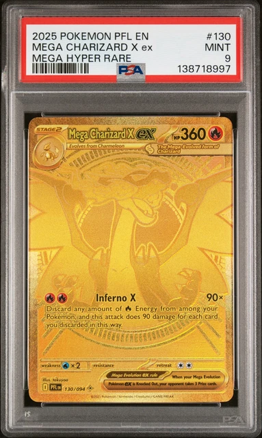 2025 POKEMON PFL En-Phantasmal Flames Mega Hyper Rare Mega Charizard X ...