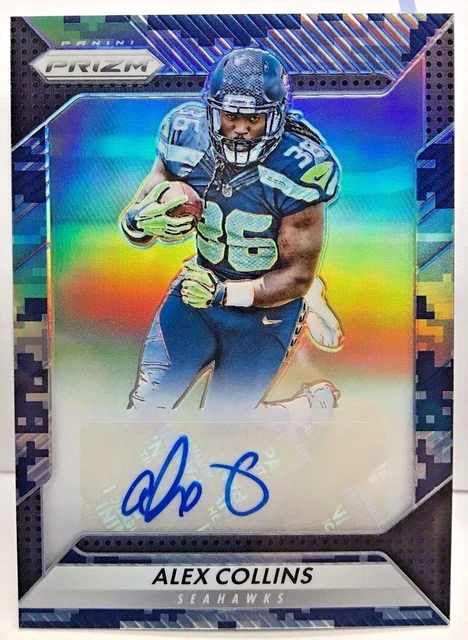 ALEX COLLINS 2016 Panini Prisme Bleu Camouflage RC Autographe Auto #' D ...