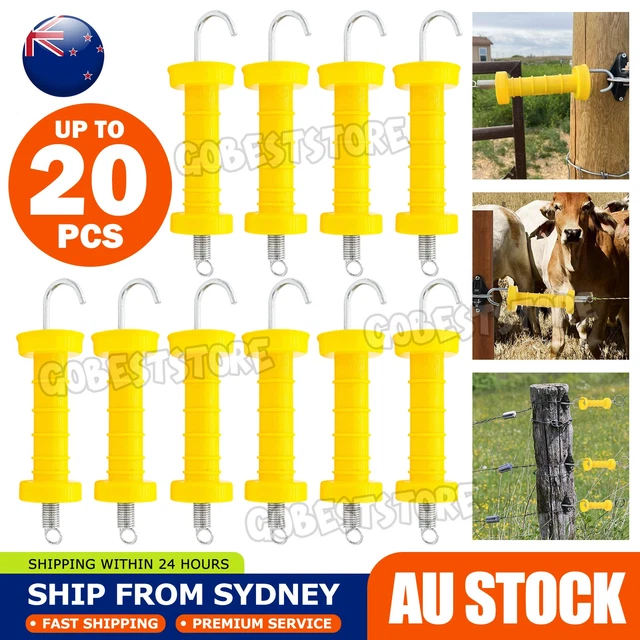 5/10/20X ELECTRIC FENCE Gate Handle Insulated Spring Handles Yellow ...