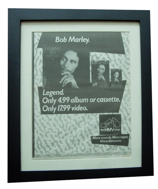 BOB MARLEY+LEGEND+POSTER+AD+RARE+ORIGINAL 1984+QUALITY Framed+Express ...