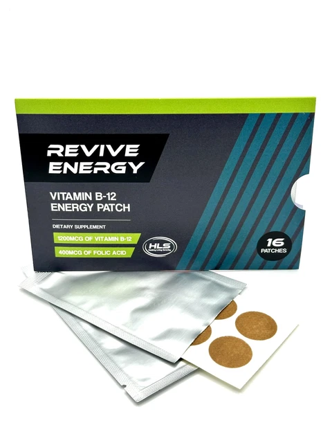 REVIVE ENERGY VITAMIN B12 1200mcg Energy Patches (Pack of 16) - Feel a ...