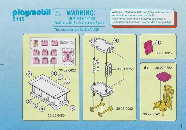 PLAYMOBIL KÖNIGLICHE FESTTAFEL (5145) - Anleitung / Bauanleitung EUR 1 ...