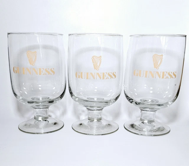 VINTAGE GUINNESS BREWERY Tour Half Pint Stemmed Glasses Set Of 3 £18.99 ...