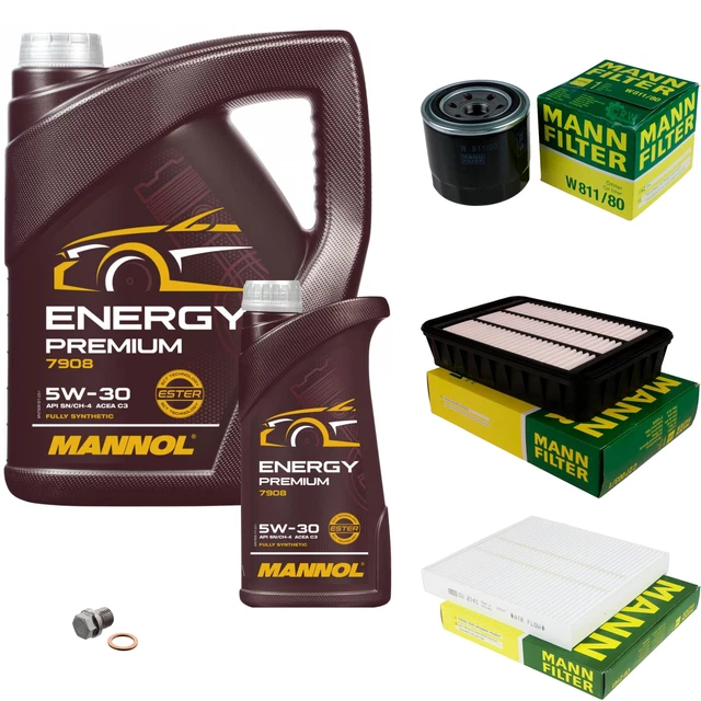 MANN INSPECTION SET 6L MANOL Energy Premium 5W-30 pour Mitsubishi ...