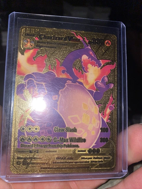 CHARIZARD VMAX GIGANTAMAX Gold Foil 🔥Fan Art🔥Pokemon Card hp 330 Purple ...