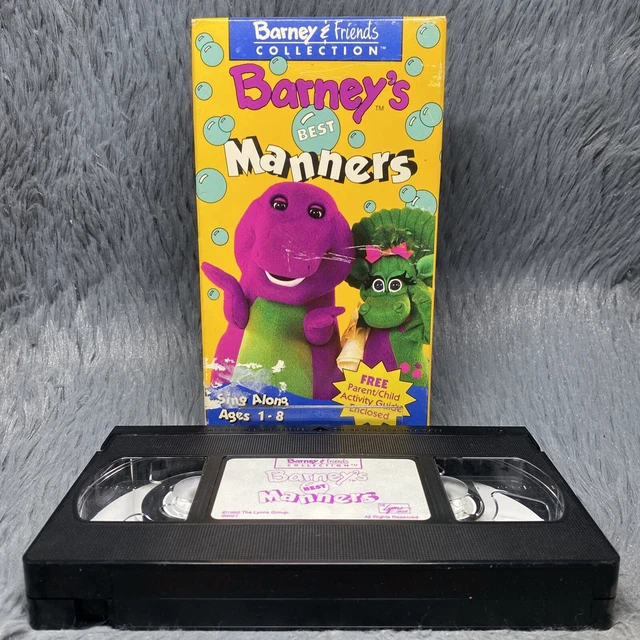 BARNEY & FRIENDS Barneys Best Manners VHS 1993 Baby Bop Lyons Sing ...