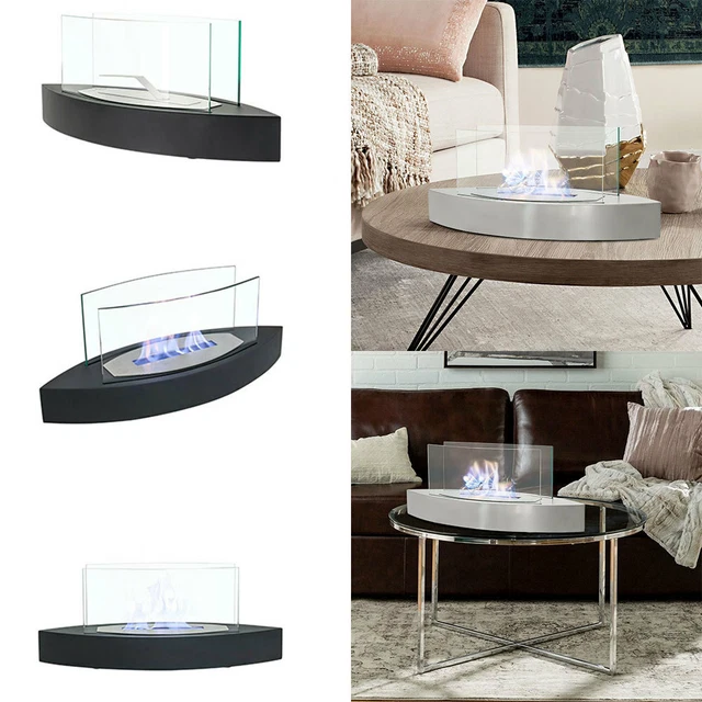 BIO ETHANOL TABLE Fireplace Table Fire Glass Burner Indoor Outdoor ...