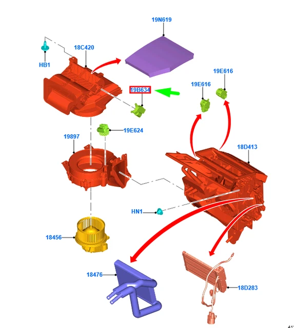 FORD TRANSIT MK4 Heater Actuator AV6N-19B634-AA 2490845 NEW GENUINE EUR ...