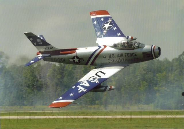 AVIATION PHOTO PRINT A4 size F-86 Sabre 'SkyBlazers' Aerobatic team ...