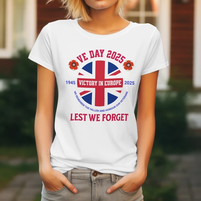 VE DAY 80TH Anniversary 8th May 2025 T Shirt Mens Unisex Celebration ...