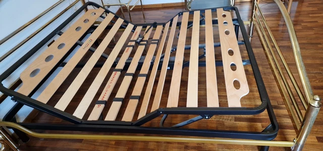 RETE ELETTRICA MATRIMONIALE in ferro con doghe in faggio alzata unica ...