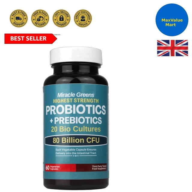 80 BILLION CFU Probiotics 80 Billion CFU Probiotics + Prebiotics ...