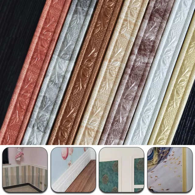 3d Wall Trim Line Skirting Border Self Adhesive Wall Sticker Waterproof