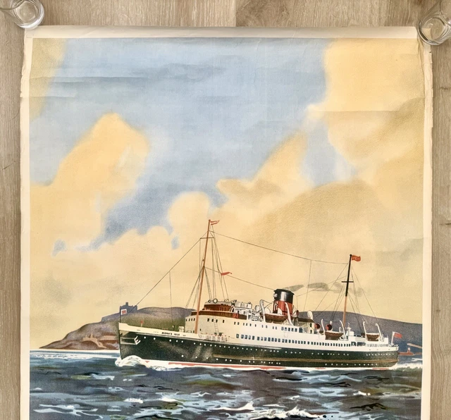 ORIGINAL 1950S ISLE OF MAN STEAM PACKET Co TRAVEL POSTER VINTAGE £285. ...