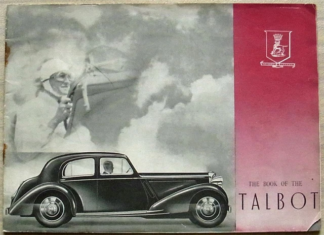TALBOT CAR RANGE Sales Brochure For 1936 #1882-10-35 75 105 Speed 3 ½ L ...
