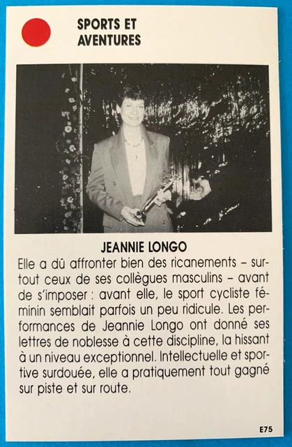 CYCLISME JEANNIE LONGO Tour De France Very Rare Rookie Card French Ed ...