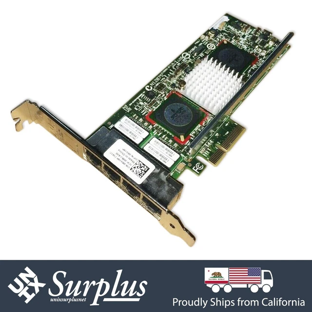 DELL BROADCOM 4 Port 1G PCIe 2.0x4 iSCSI HBA Ethernet Server NIC ...