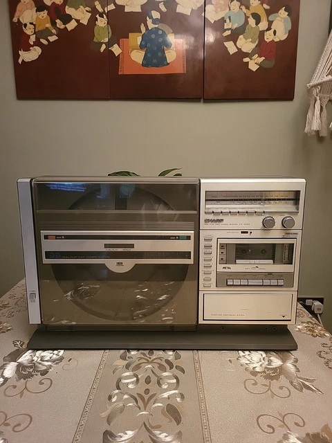 SHARP VZ-3000 VERTICAL Turntable Cassette Deck Tuner. Parts . Partially ...