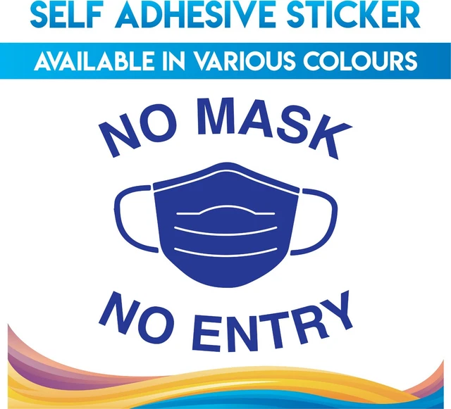 NO MASK NO Entry! - 1COVID9 Self Adhesive Window Sticker Decal Sign £1. ...