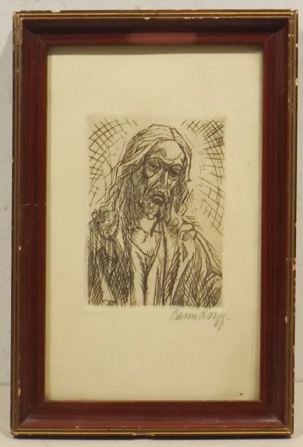 ALTE RADIERUNG PORTRÄT " signiert Baron Korff " in Rahmen unter glas EUR 24,99 - PicClick DE