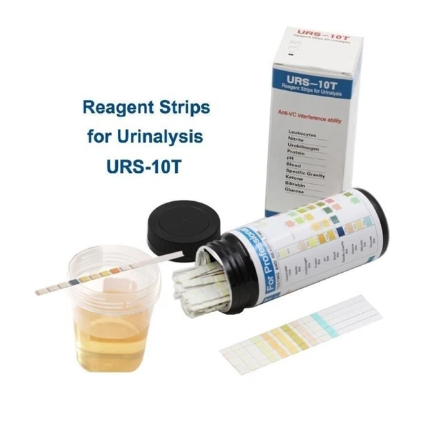 100 STRIPS URS-10T Urinalysis Reagent Strips 10 Parameters Urine Test ...