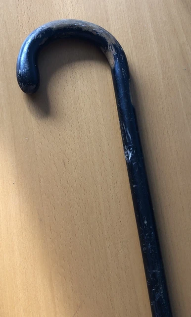 ANTIQUE PAINTED BLACK Charlie Chaplin Wooden Walking Cane Stick 89 Cms ...