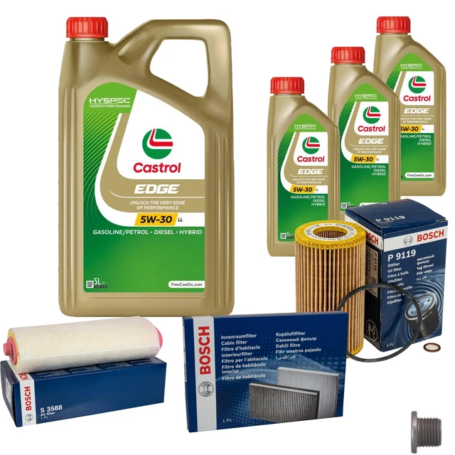 BOSCH INSPECTION SET 8 L Castrol EDGE FST 5W-30 LL pour BMW série 5 ...