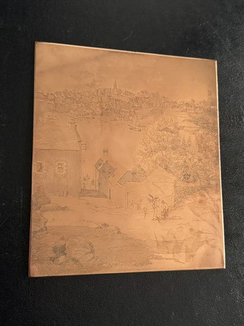 BRADFORD DOROTHY ELIZABETH / Town View Engraving / Etching Copper ...