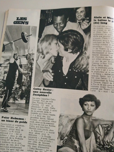CLIPPING VINTAGE > Alain Delon et Mireille Darc : le baiser, en janvier 1977 EUR 5,00 - PicClick FR
