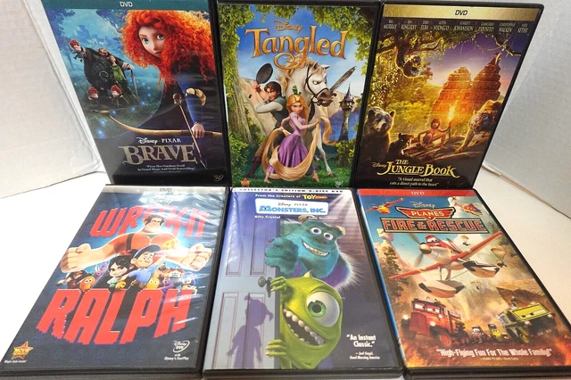 DISNEY/PIXAR DVD LOT (Brave/Ralph/Monsters/Tangled/Jungle Book/Planes ...