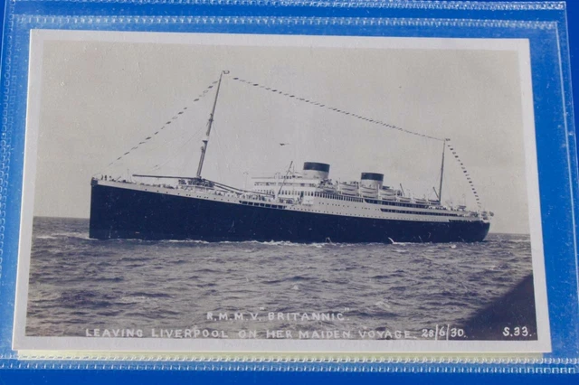 WHITE STAR LINE Rmmv Britannic Unusual Maiden Voyage Real Photo ...