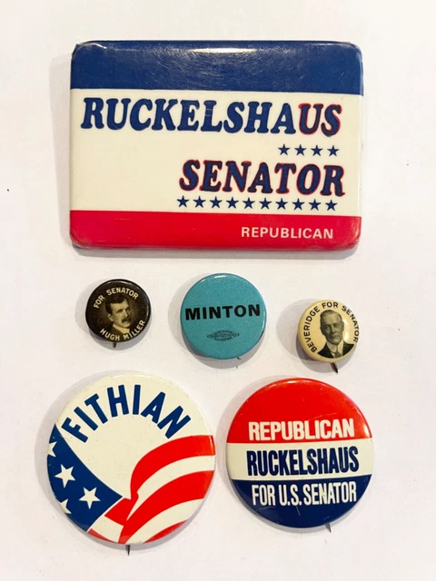 INDIANA VINTAGE U.S. Senator Campaign Buttons - Group D EUR 13,21 ...