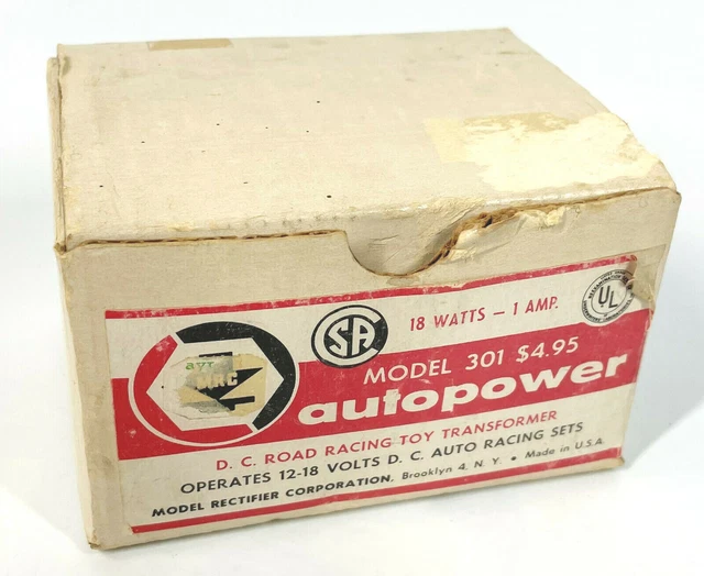 VINTAGE MODEL RECTIFIER Corp 18W 1A DC Road Racing Toy Transformer ...
