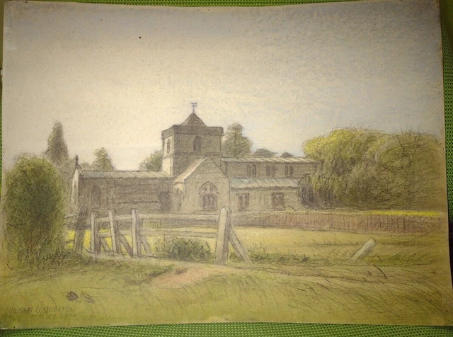 ORIGINAL WATERCOLOUR PAINTING St Margaret's Church, Wolston, Coventry ...