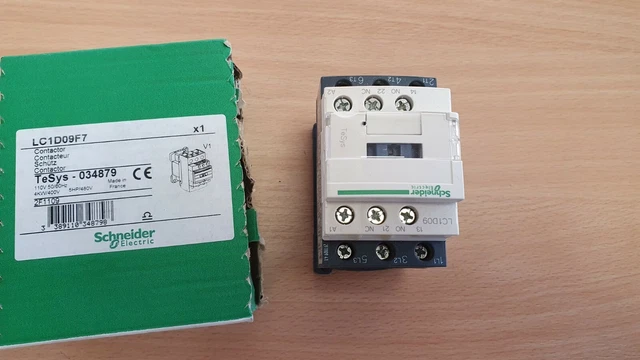 SCHNEIDER LC1D09F7 CONTACTOR 110 Volt AC Coil TeSys 034879 Brand New IN ...