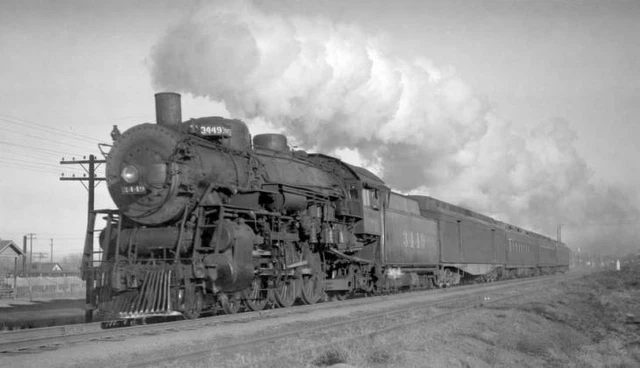 AT&SF SANTA FE Railroad locomotive engine No. 3449 type 4-6-2 OLD TRAIN PHOTO 3 $8.50 - PicClick AU