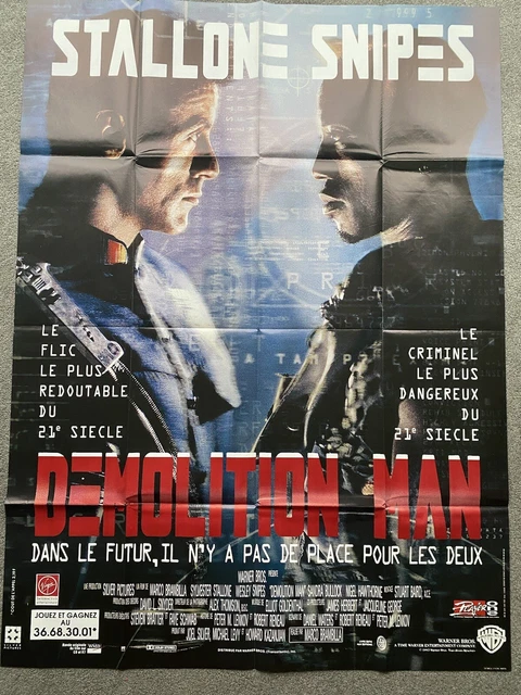 DEMOLITION MAN ORIGINAL French Grande Cinema Movie Poster. Stallone ...