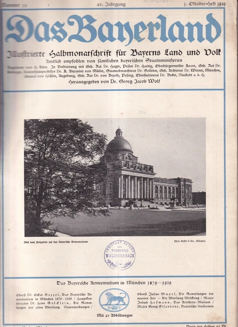 DAS BAYERLAND 1929 Das Bayerische Armeemuseum in München Fotos Bilder Soldaten EUR 8,00 ...