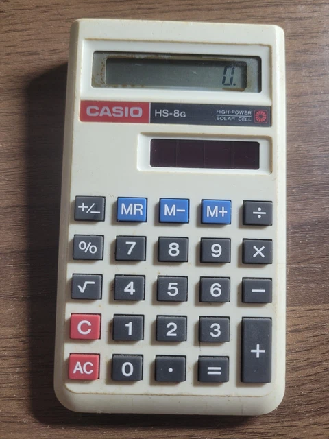 CASIO HS-8G VINTAGE POCKET CALCULATOR 1980’s SOLAR POWERED High Power ...