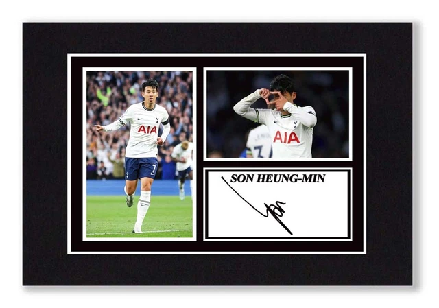 A4 MOUNT SON HEUNG MIN Signed Print Autograph PHOTO Ready To Frame ...